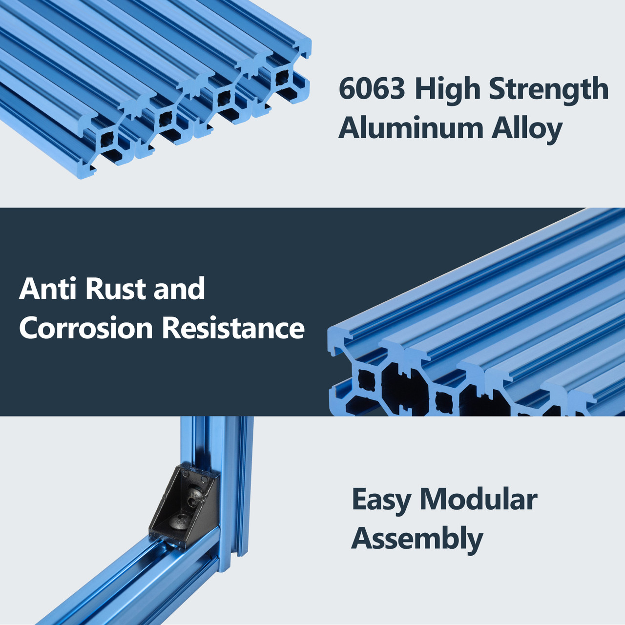 74001 24" 2020 T-Slot Aluminum Extrusion Profile Linear Rail, 4PK ...