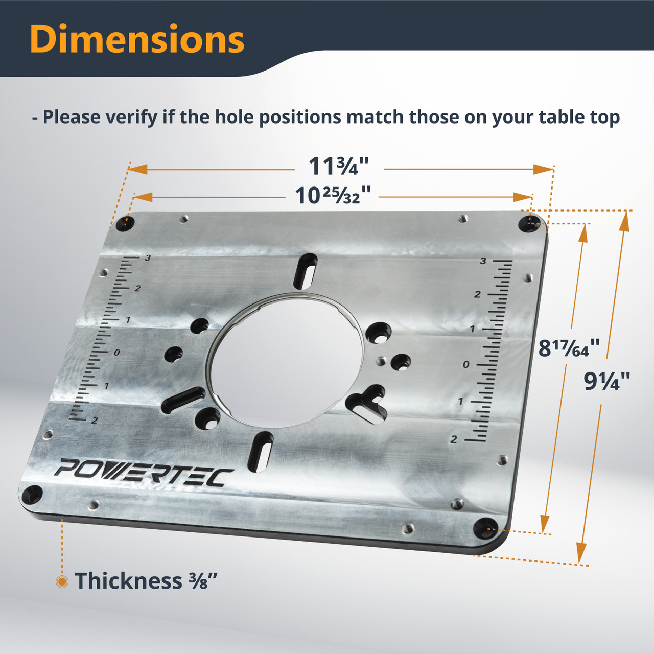 71850 Aluminum Router Table Insert Plate with Reducer Rings, Leveling ...