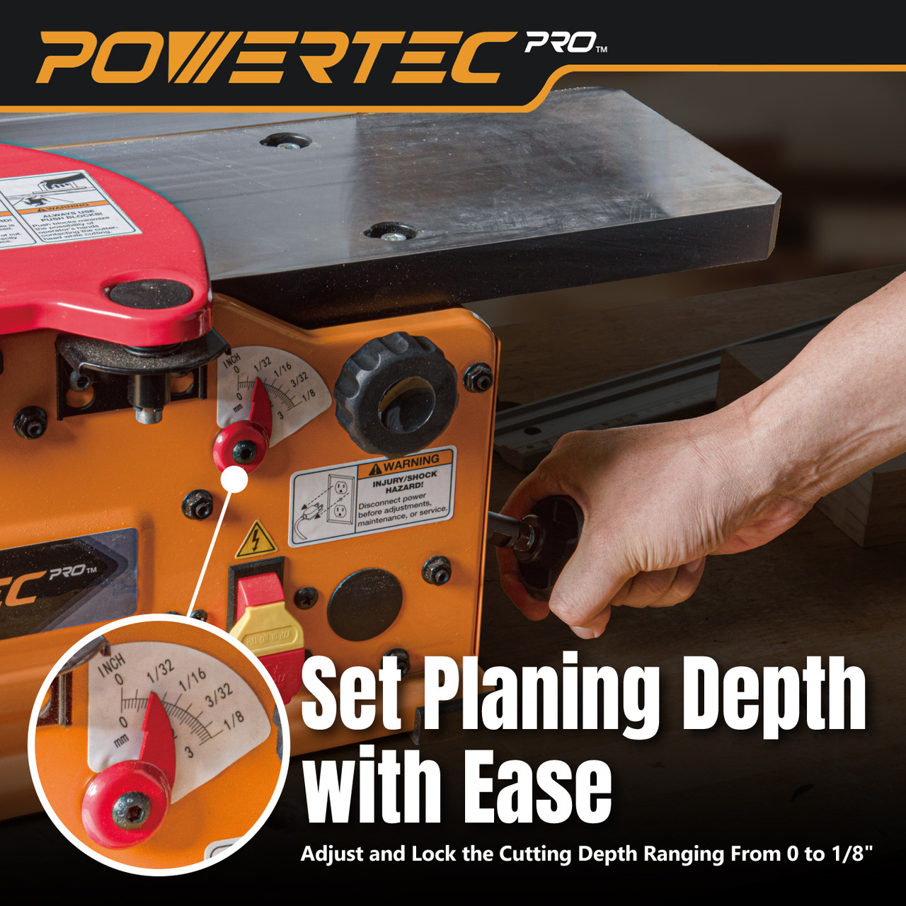 POWERTEC PRO 6-Inch Benchtop Jointer - 10-Amp, 2-Blade Wood Jointer for ...