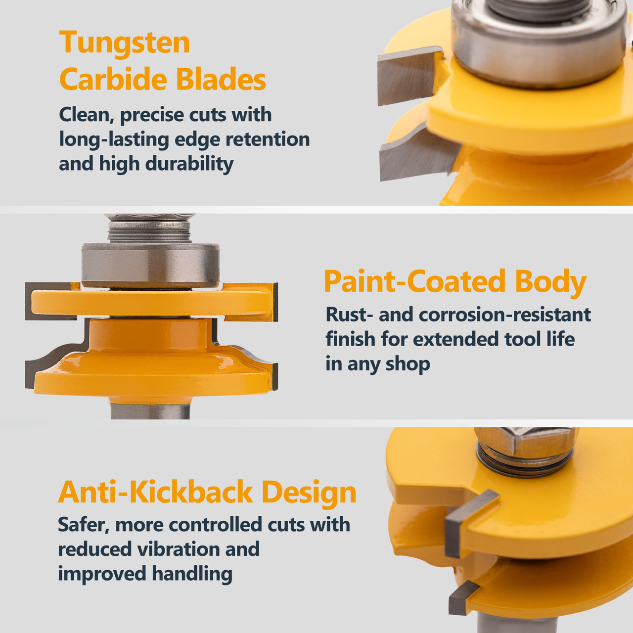 Cabinet Door Rail & Stile Router Bit Set - POWERTEC