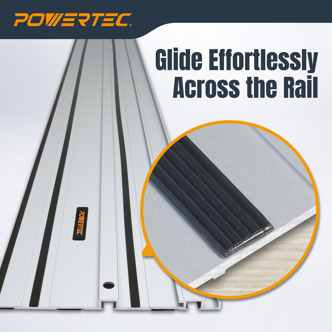 55" Track Saw Guide Rail Slide Strip – POWERTEC