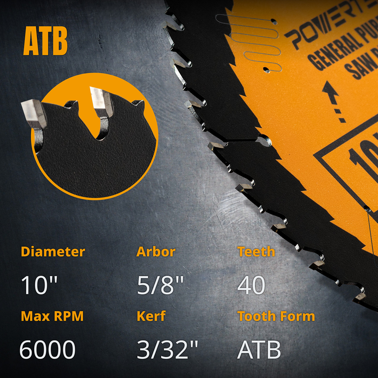 10" Multi-Purpose Saw Blade, 40T – POWERTEC