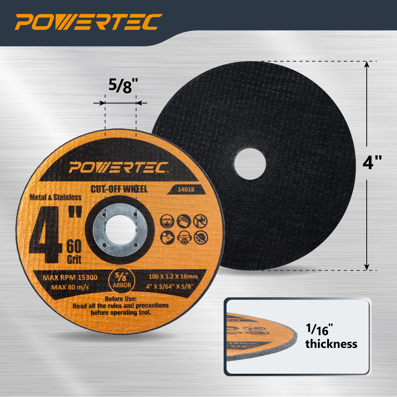 4" Cut Off Wheels, 25 Pack – POWERTEC