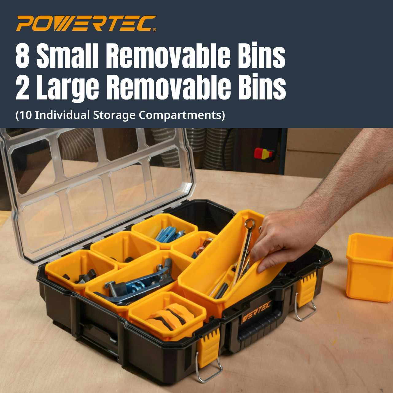 Small Parts Organizer & Tool Box, 10 Compartments – POWERTEC