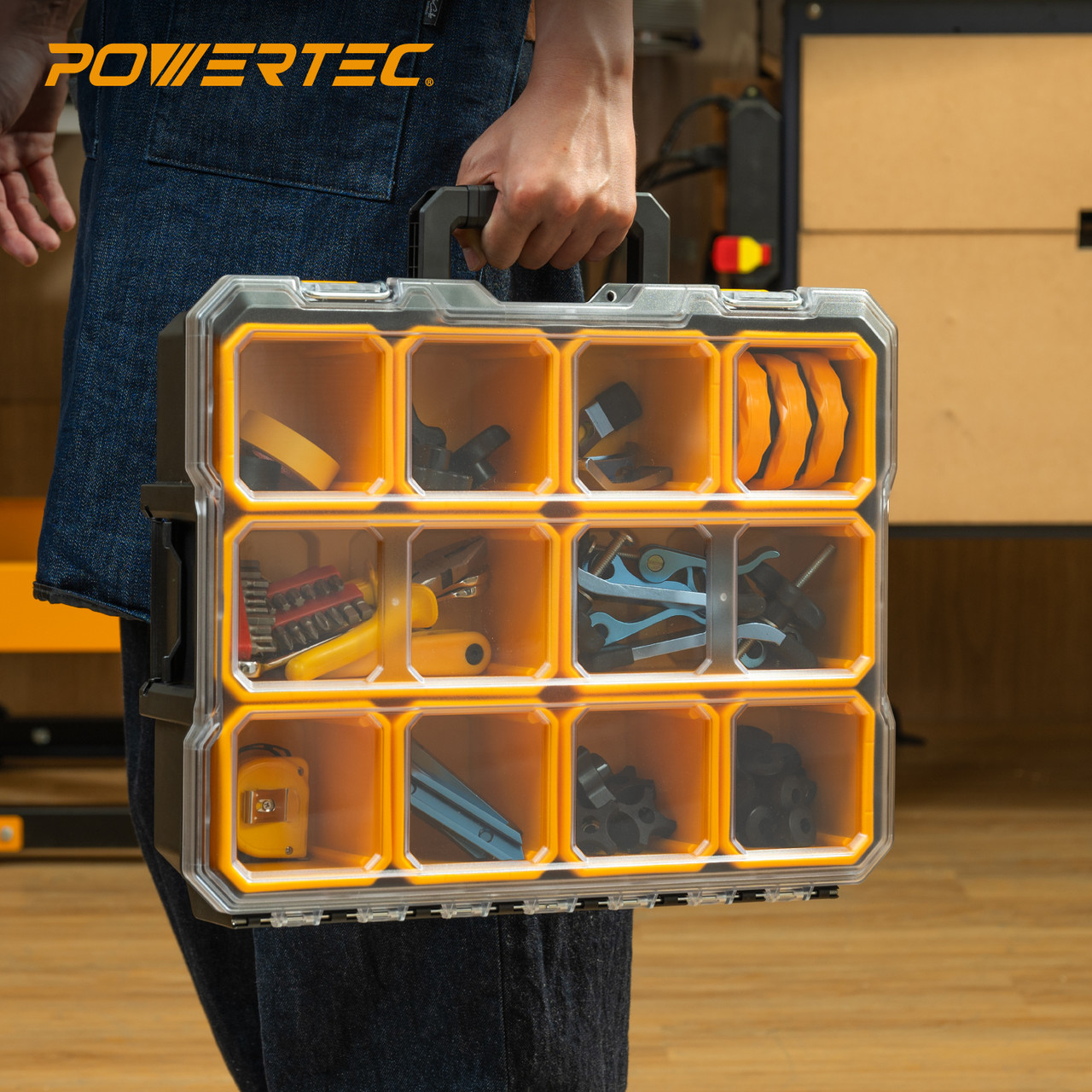 Small Parts Organizer & Tool Box, 2-Pack, 10 Compartments – POWERTEC