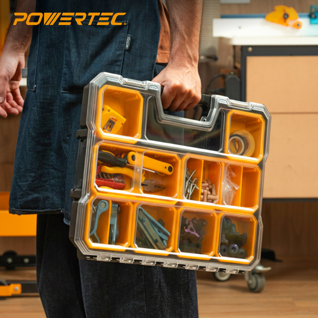 Small Parts Organizer & Tool Box, 20-Compartment – POWERTEC