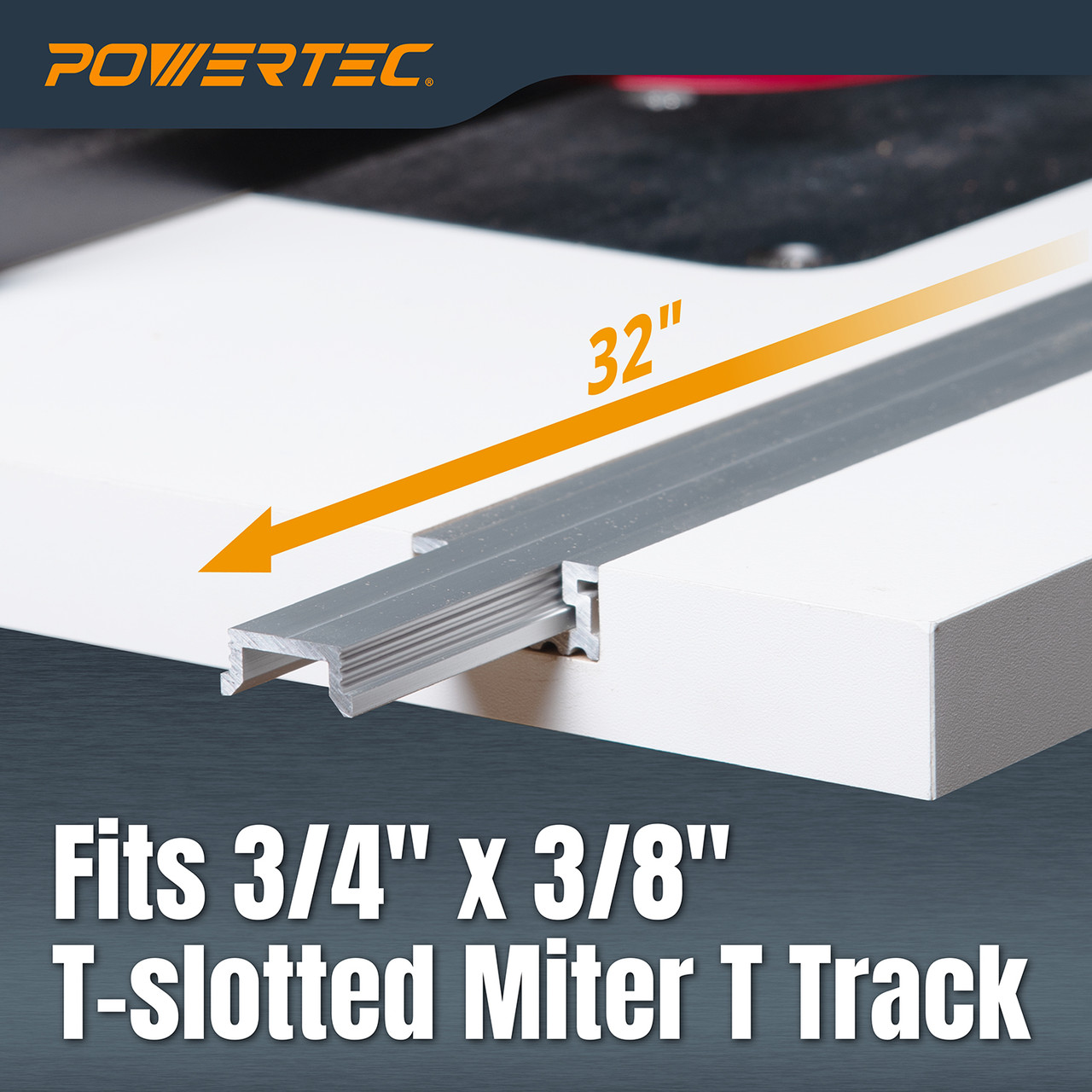 32-Inch Aluminum Miter T-Bar for Sliding Jigs – POWERTEC