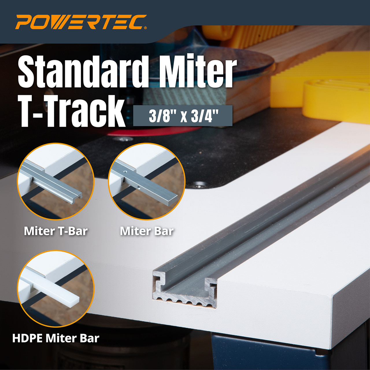 32-Inch Aluminum Miter T-Track & T-Bar Set for Jigs – POWERTEC