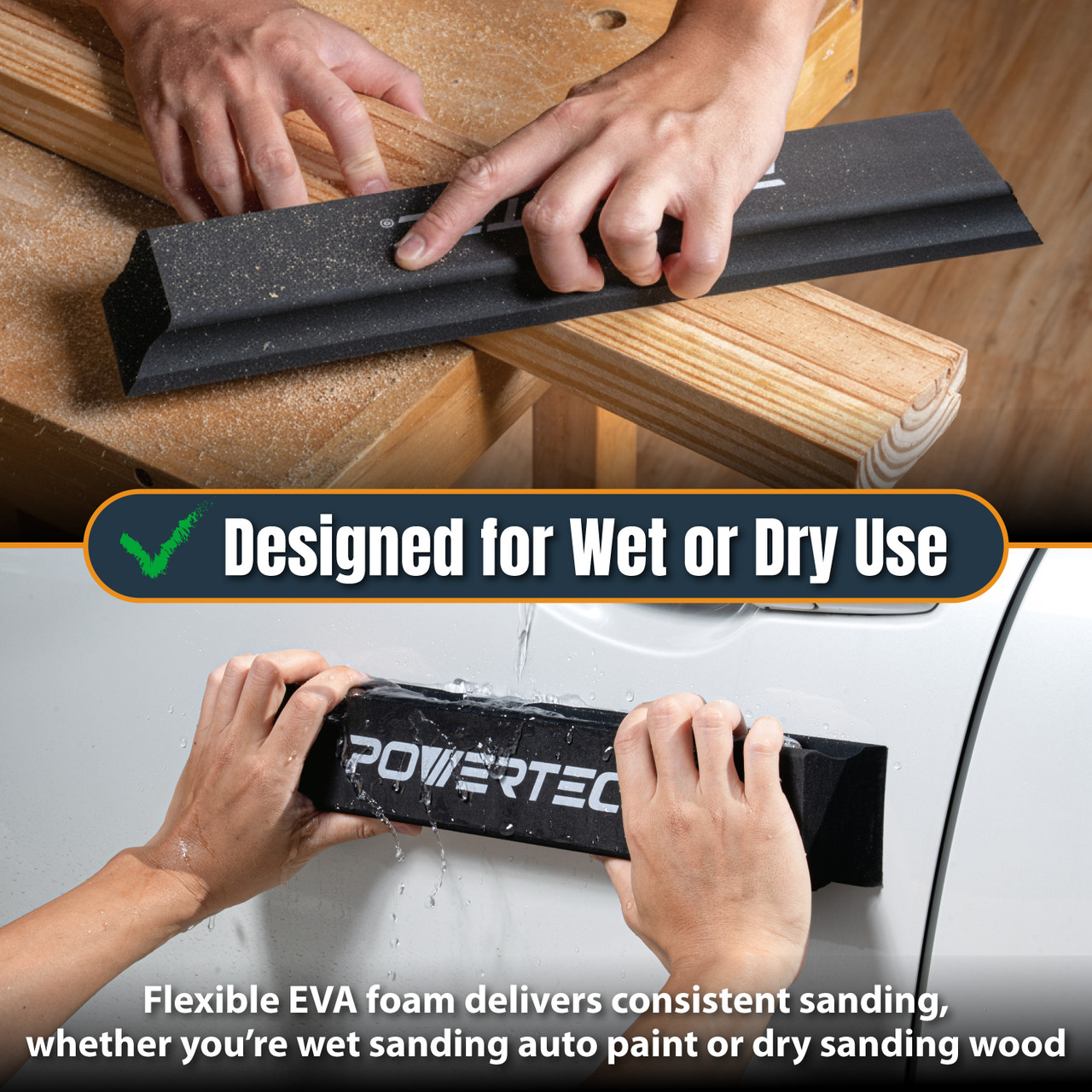 16-Inch PSA Sanding Block for Auto Body & Woodworking – POWERTEC