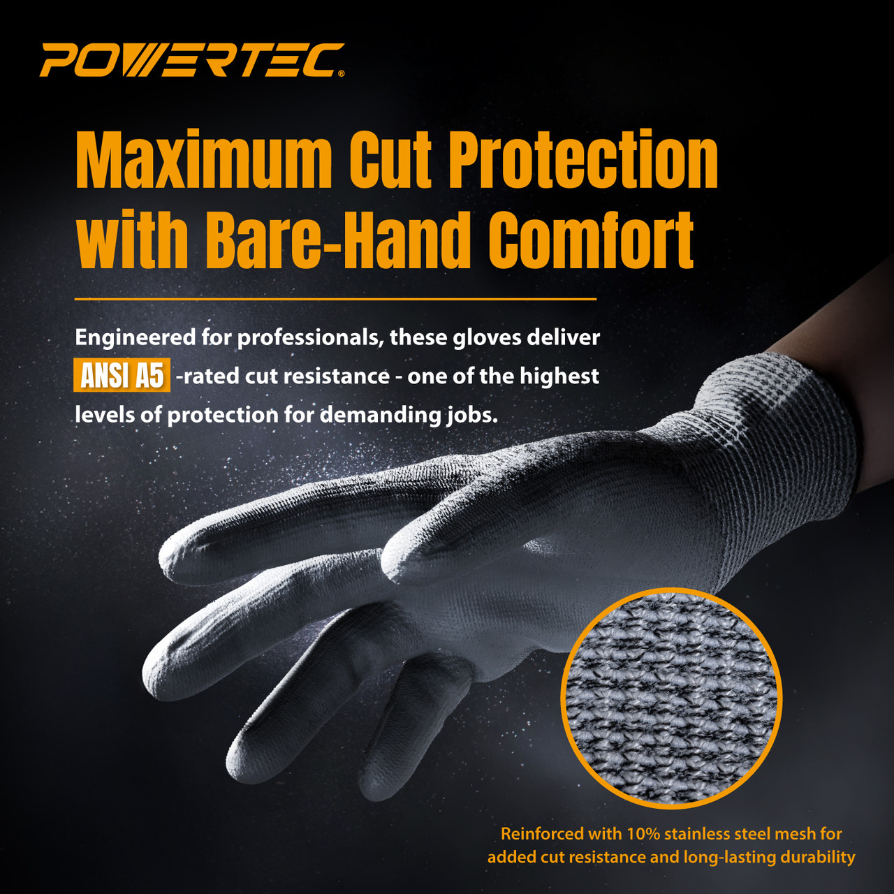 72376 Cut-Resistant Gloves ANSI A5, Touchscreen, Size L