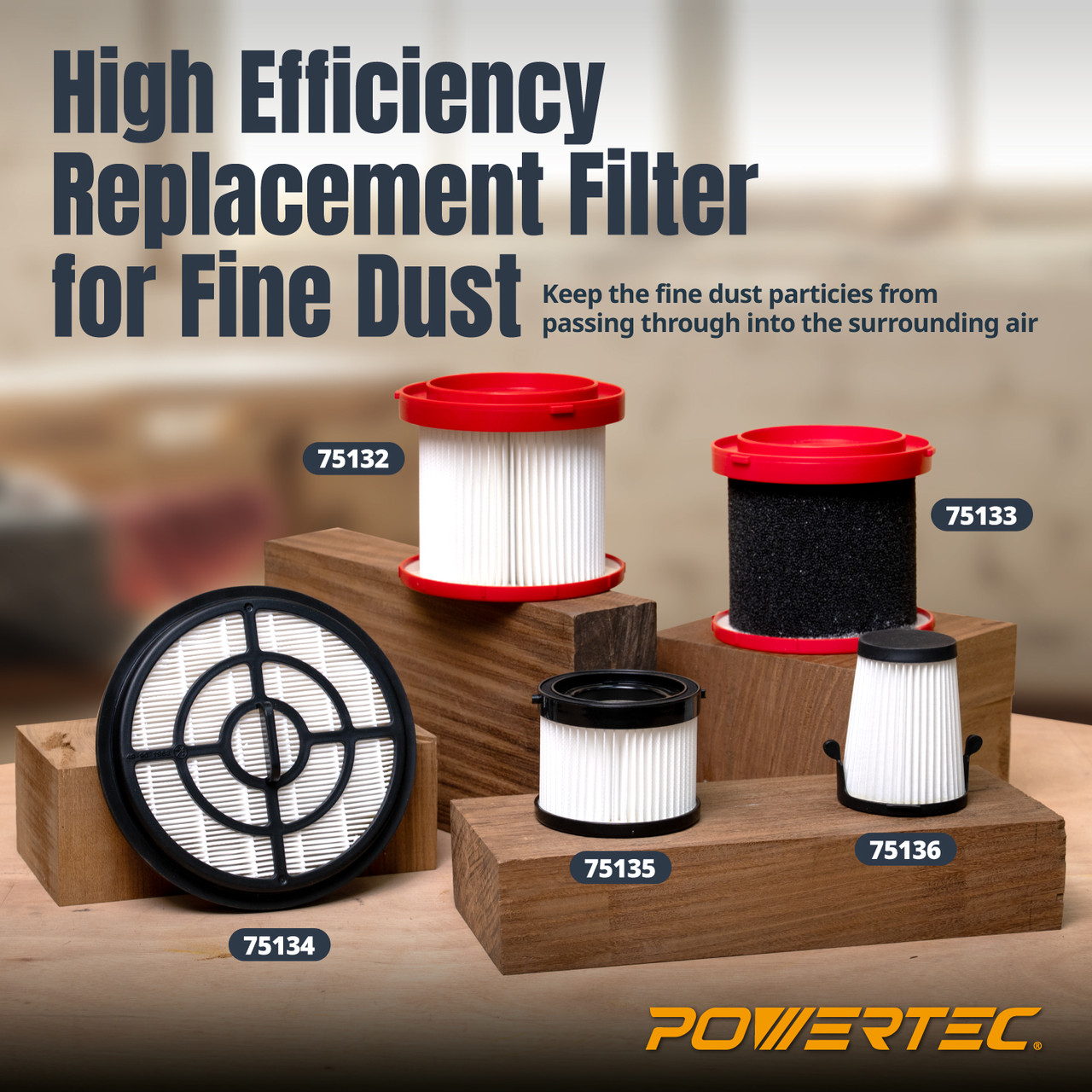 75136 MERV 13 Filter for Milwaukee M12 Compact Vacuum 2PK