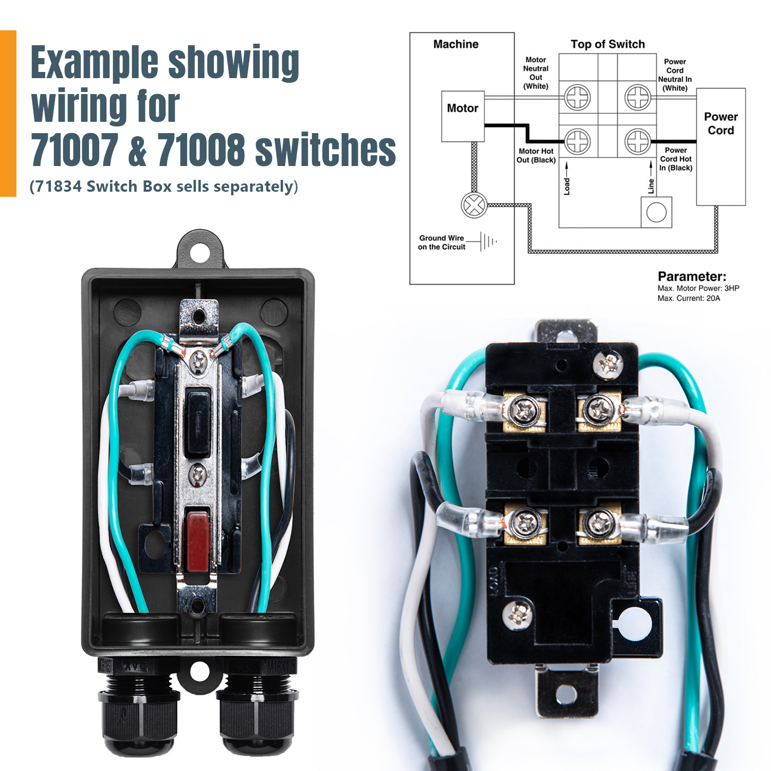 POWERTEC-Table Saw Safety Paddle Switch 110/220 V | POWERTEC Woodwork ...