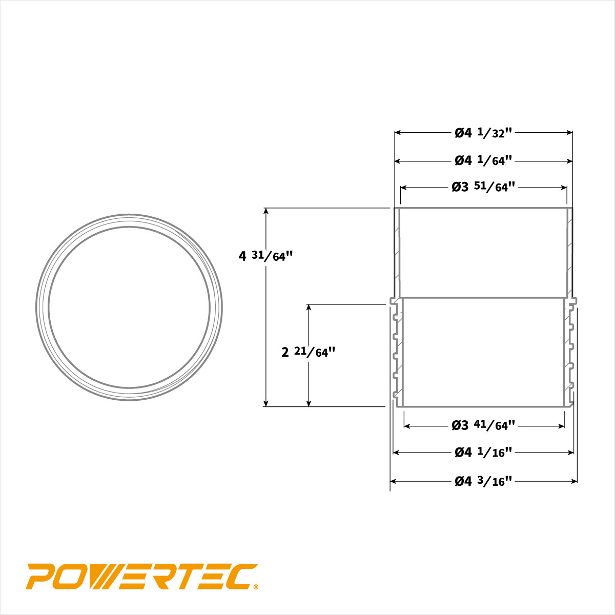 4" Quick Connect Splice for DWV PVC Pipe, Left-Hand Threaded End ...