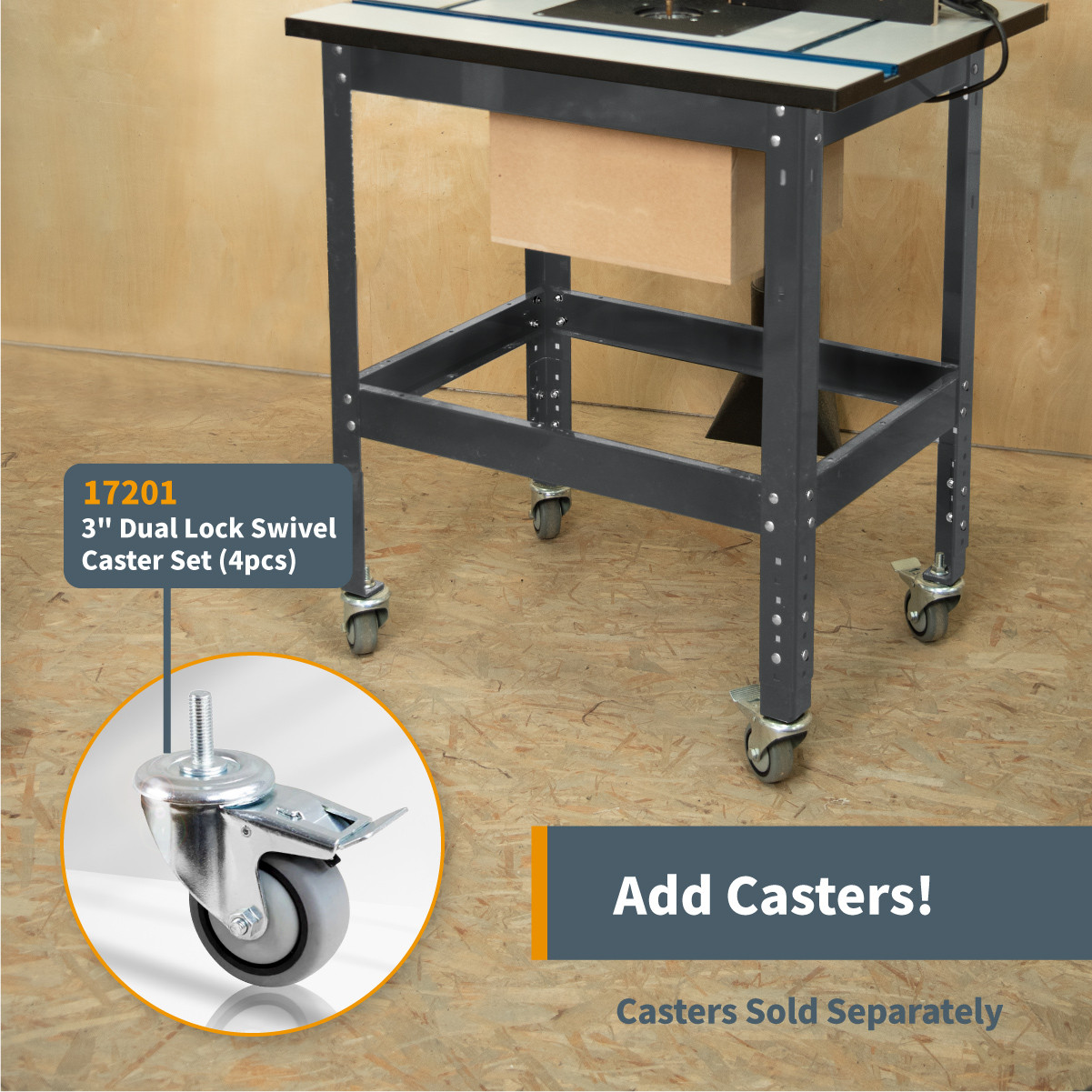 Heavy Duty Stand Up Router Table Stand | 400lb Capacity | POWERTEC ...