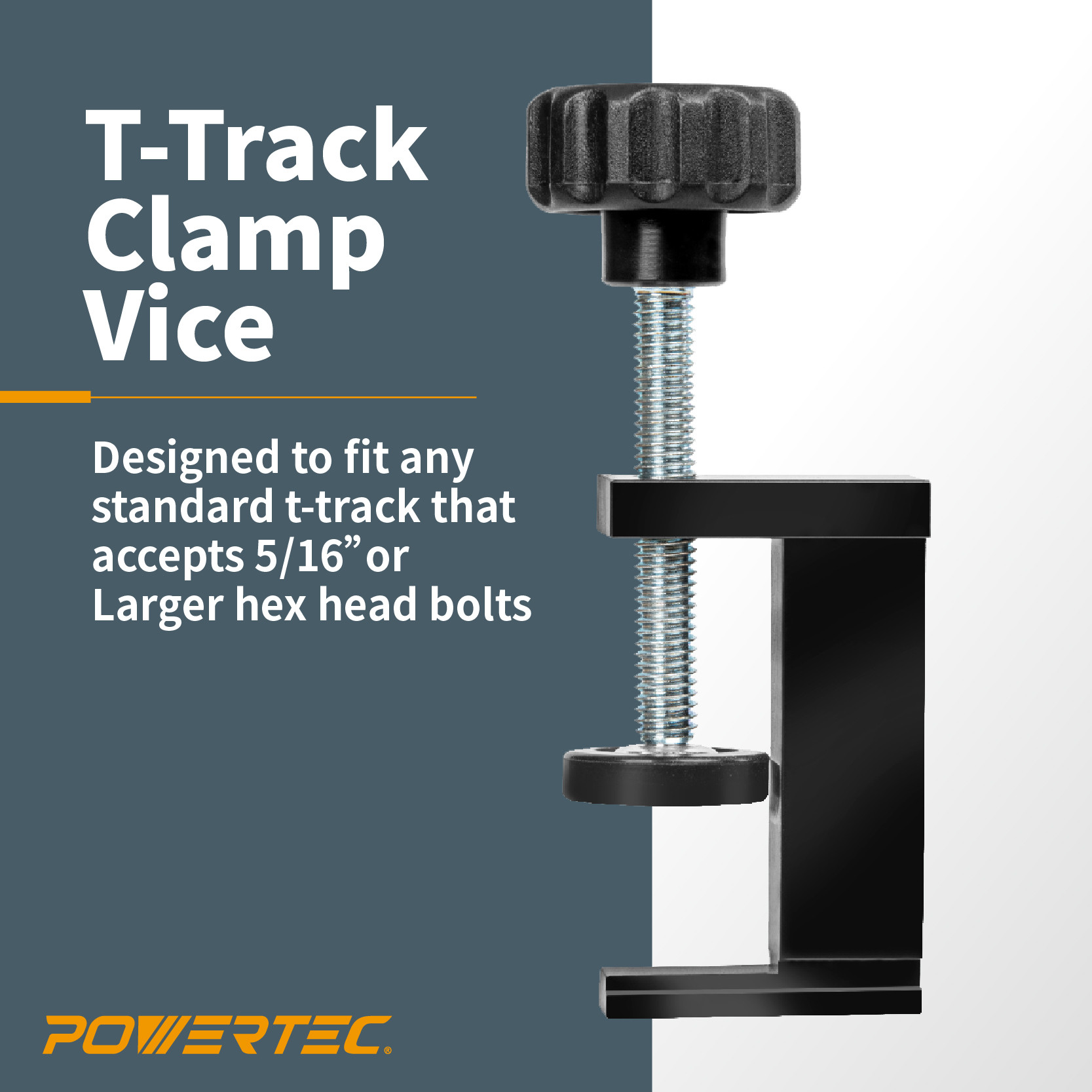 T-Track Clamp Vice 2PK, Hold Down Clamps for T-Tracks-POWERTEC ...