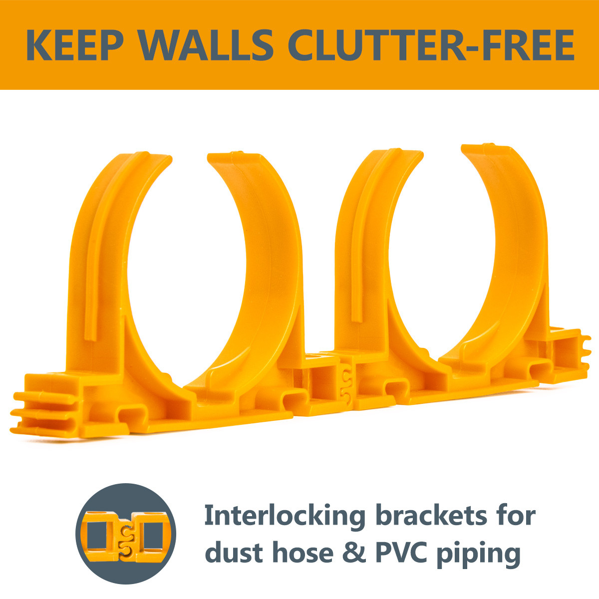 POWERTEC 70342 Open Style Hangers for 2-1/2" Dust Collection Pipe and ...