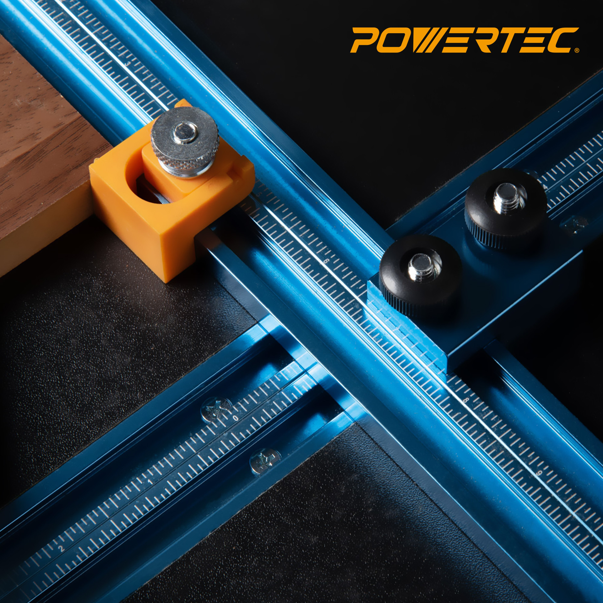 36" Universal T-track Double-Cut Profile 71665 with Engraved Center Scale and Midpoint Zero ...