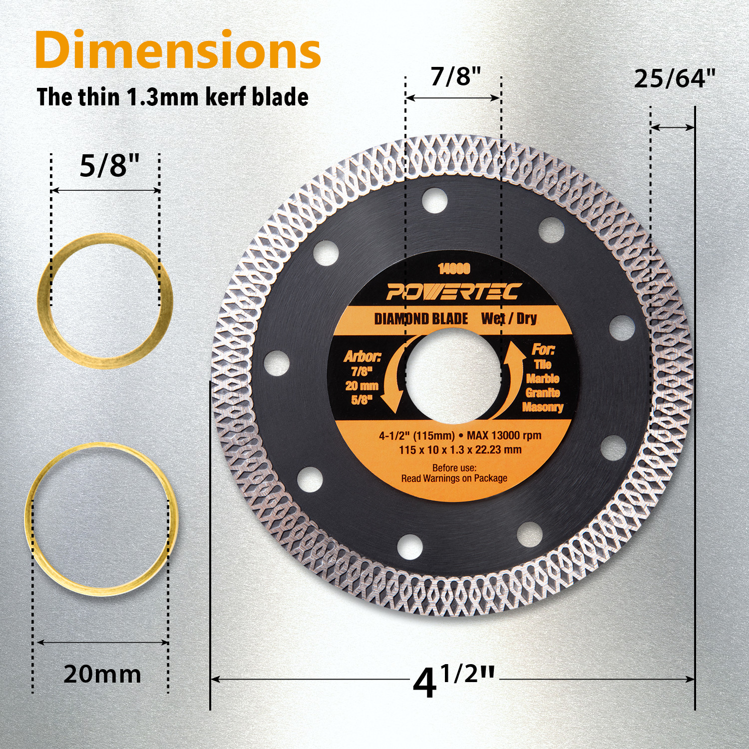 14000 4-1/2" Diamond Blade for Angle Grinder, Diamond Saw Blades for ...