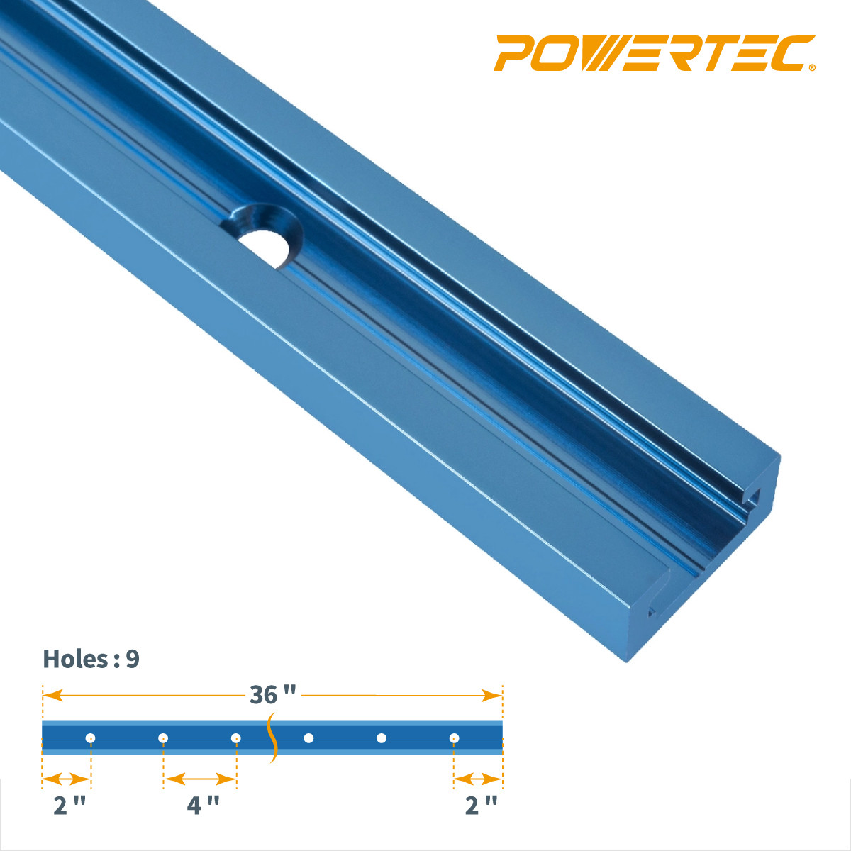 71119-P3 Double-Cut Profile Universal T-Track with Predrilled Mounting ...