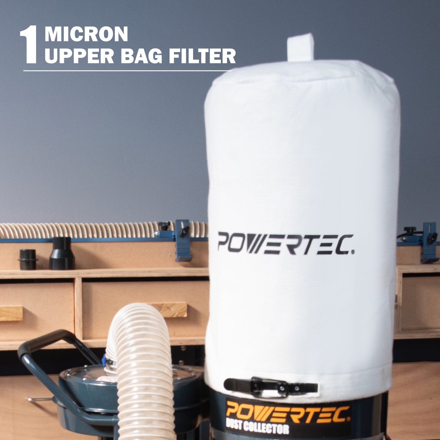 POWERTEC Dust Collector for Woodworking Dust Collection System