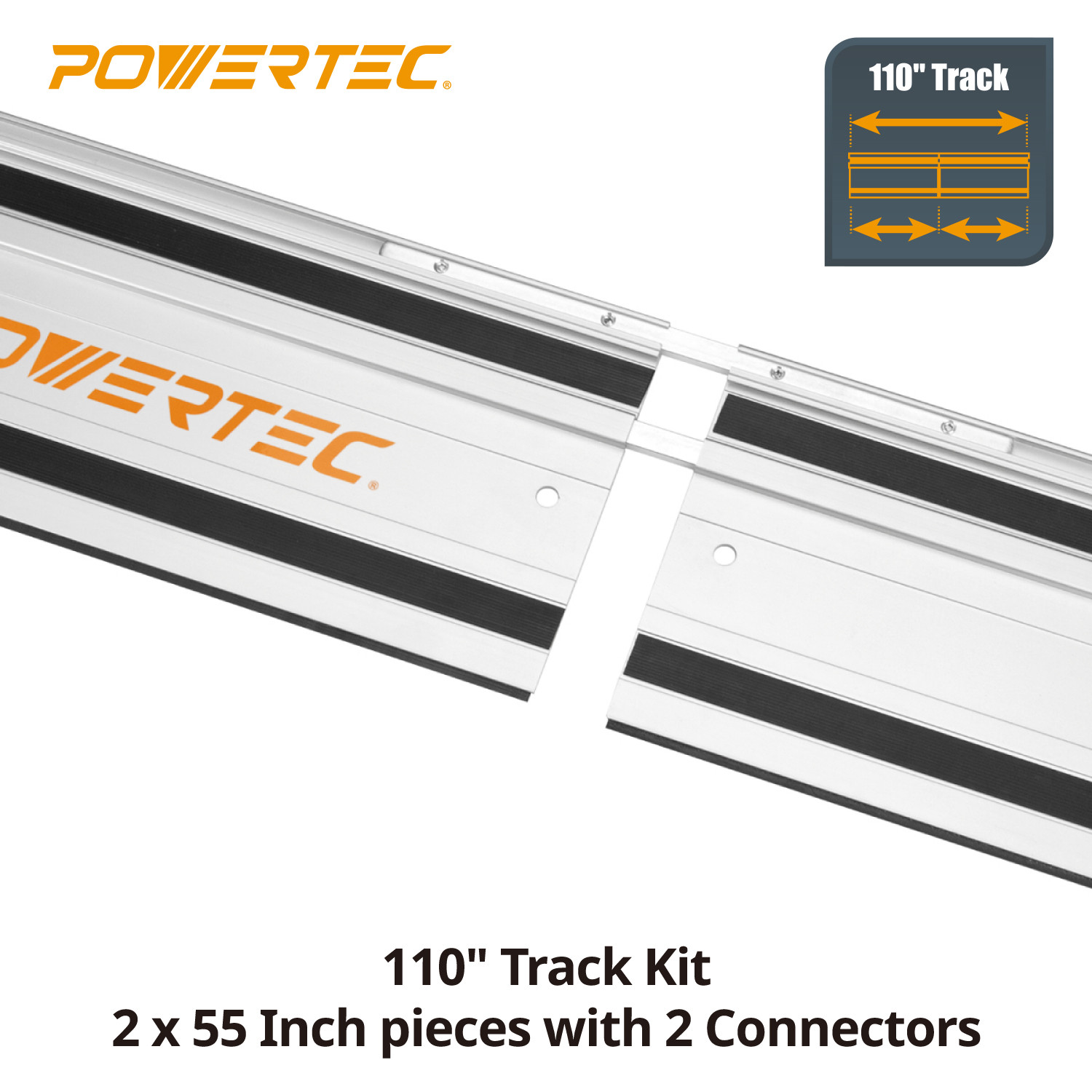 POWERTEC 110" Track Saw Guide Rail Joining Set for Milwaukee Track Saws ...