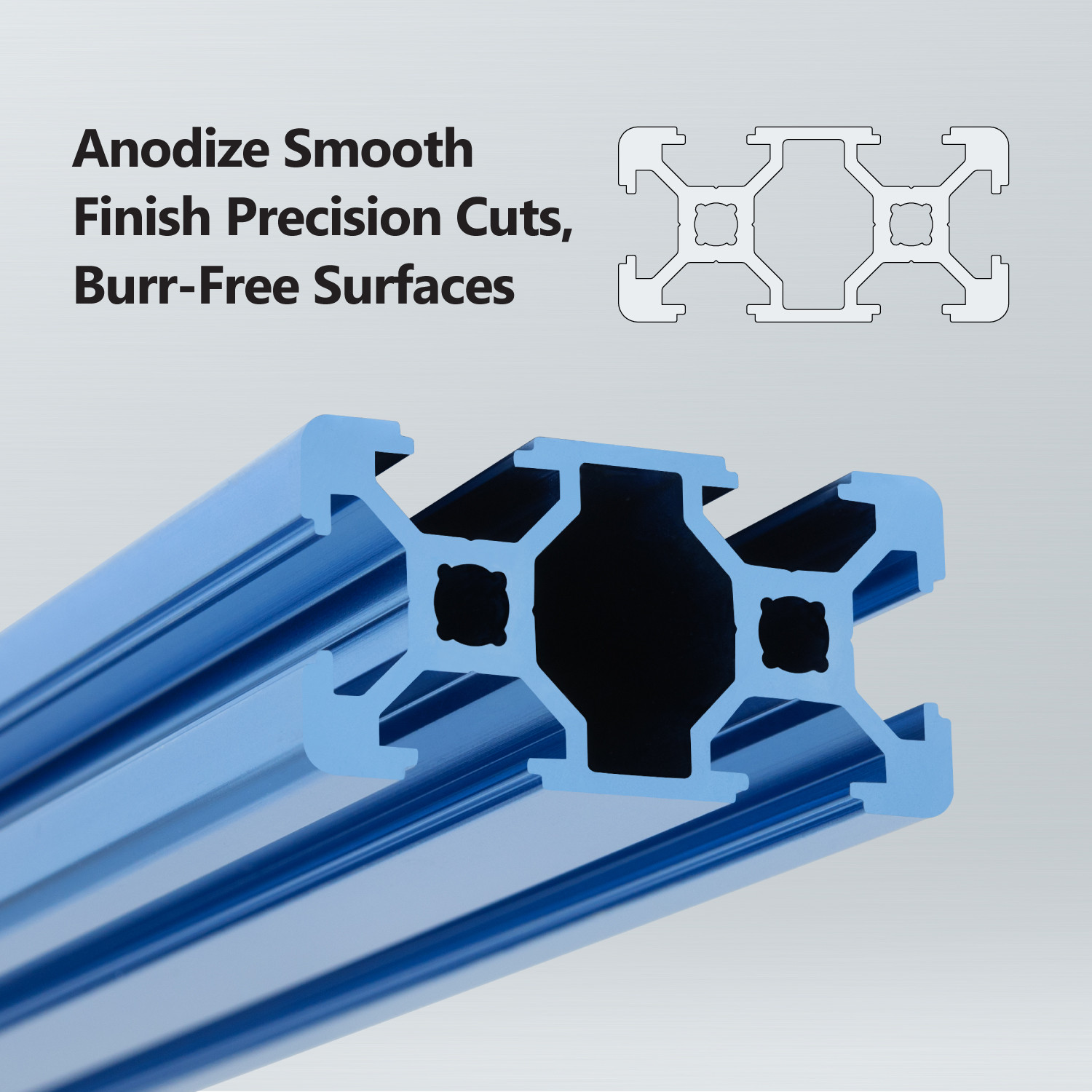 T-Slot Aluminum Extrusion Profile Linear Rail, 2PK -POWERTEC