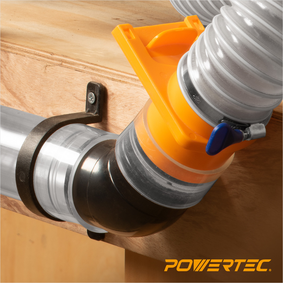 POWERTEC-Three-Machine Wood Saw Dust Collection Kit 4" | POWERTEC Wood ...