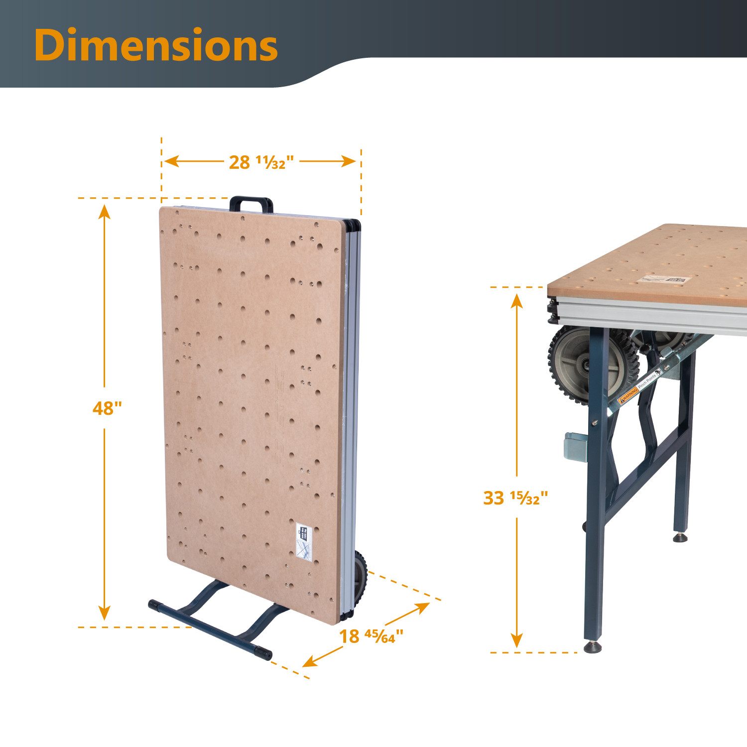 MT4012 Heavy Duty Portable Workbench with Wheels Fold Up-POWERTEC