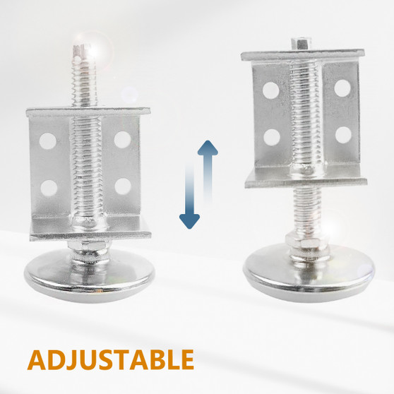 Adjustable U-Bracket Leg Levelers with Non-Marring Leveler Pads-4PK ...