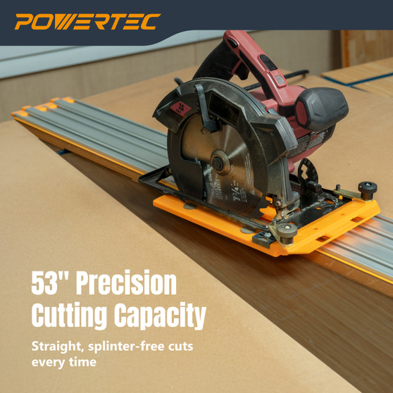 53" Circular Saw Track Guide Rail System – POWERTEC