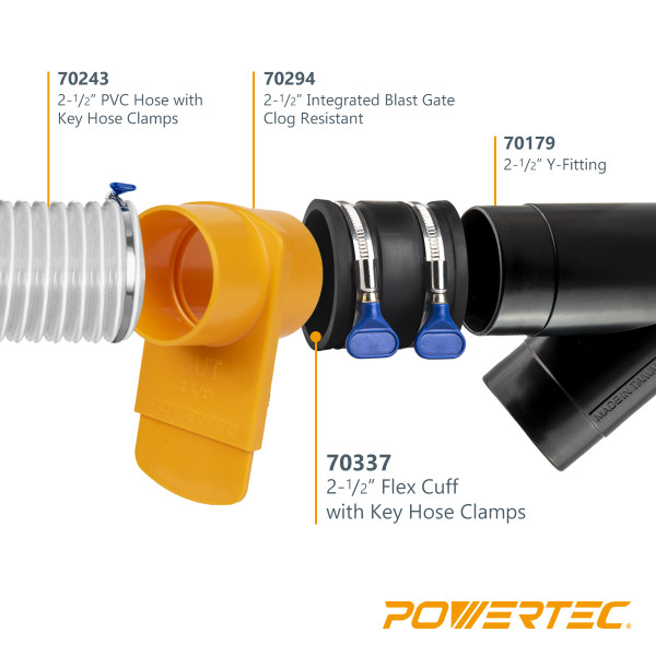 70337 Dust Control Flex Cuff with Key Hose Clamps, 2-1/2-Inch ...