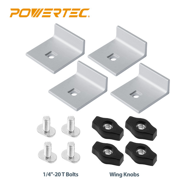POWERTEC 71821 Bi-Directional Short Stop Kit, T Track Stop Block for T ...