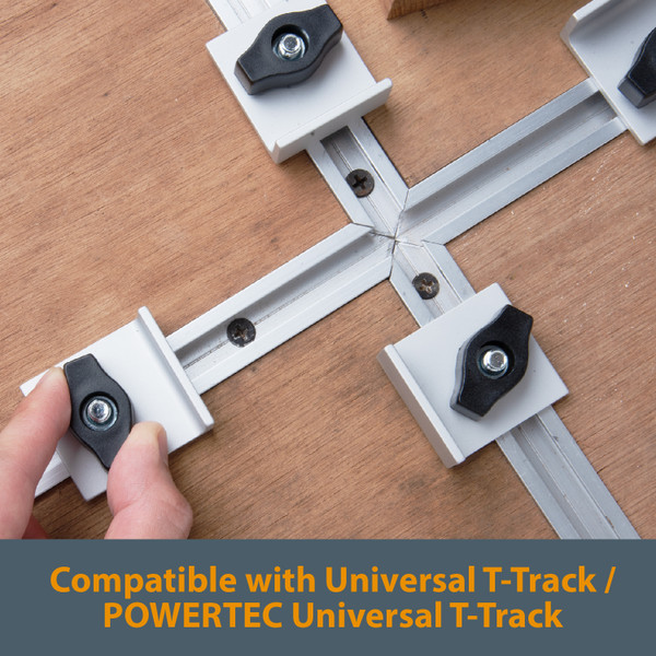 POWERTEC 71821 Bi-Directional Short Stop Kit, T Track Stop Block for T ...