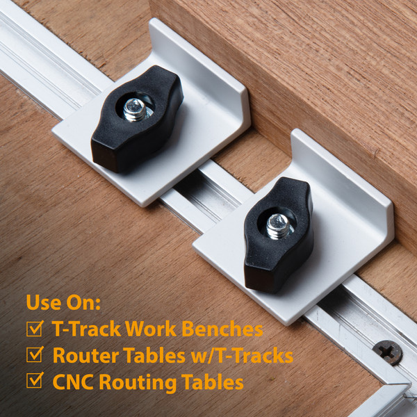 POWERTEC 71821 Bi-Directional Short Stop Kit, T Track Stop Block for T ...