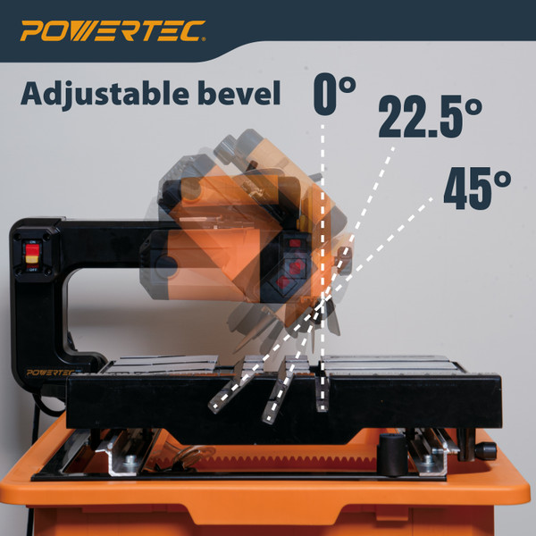POWERTEC PRO TLS1003 7 Inch Wet Tile Saw with Stand