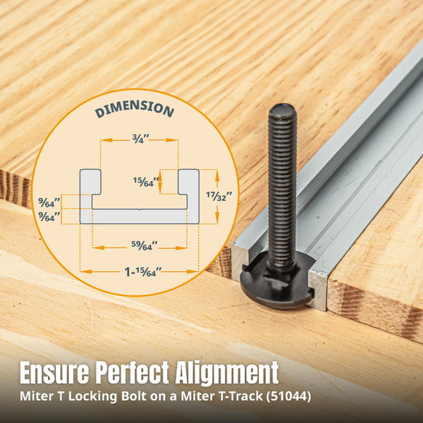 71611 5/16"-18" Miter T Slider Bolts, 2" Long Zinc Plated Carbon Steel