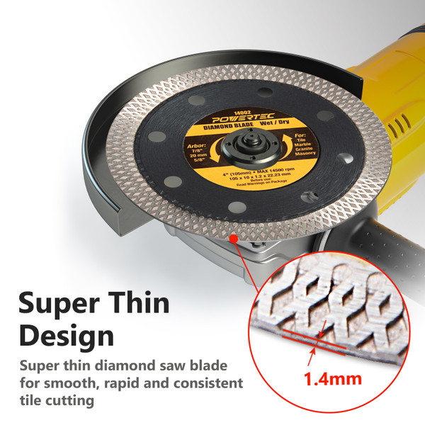 4 Inch Turbo Mesh Rim Diamond Saw Blade for Angle Grinder Wet/Dry ...