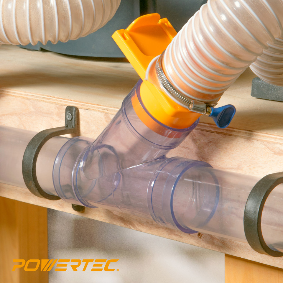 POWERTEC- 36" Clear PVC Wood Saw Dust Collection Pipe Width 4 ...