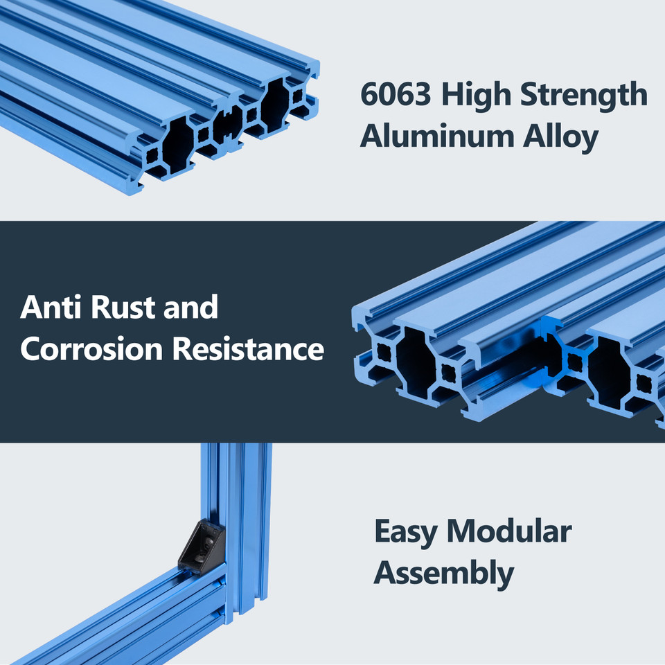 T-Slot Aluminum Extrusion Profile Linear Rail, 2PK -POWERTEC