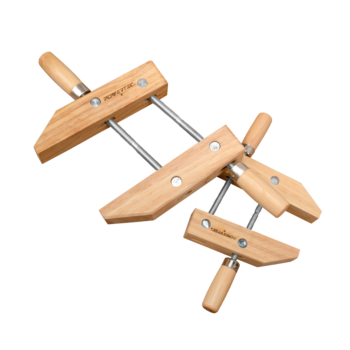 Wooden Handscrew Clamp 6", 8", 10", 12", 2PK | POWERTEC Woodworking ...