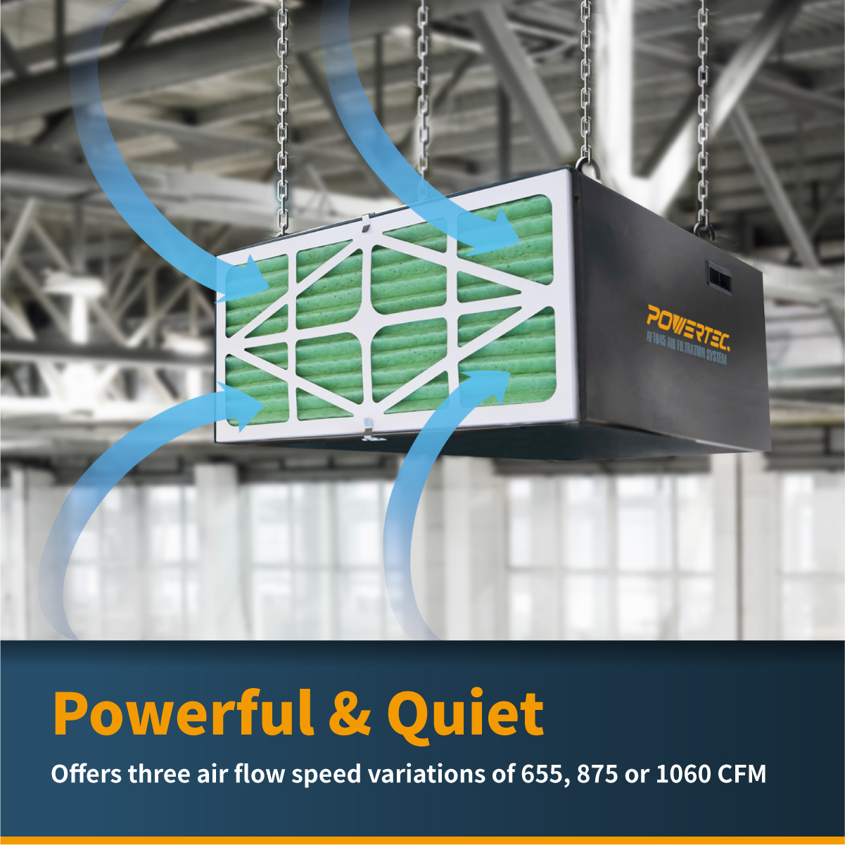 3 Speed Air Filtration System with Remote | POWERTEC Saw Dust ...