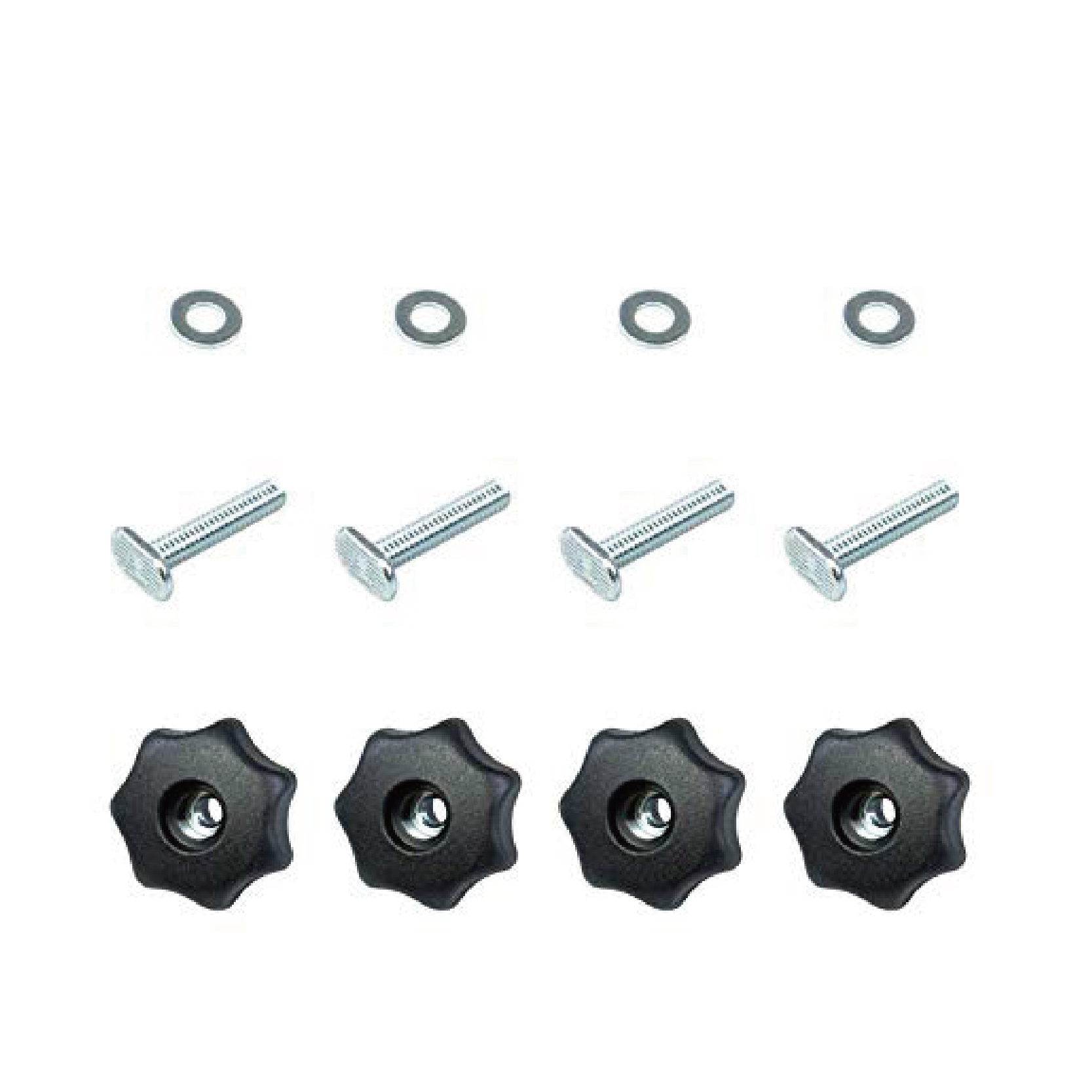 5Pcs Black 6 Star Knobs 1/4 Inch 20 Female Threaded Hexagon
