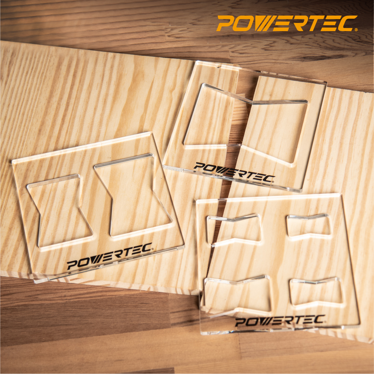 Butterfly Inlay Template Kit - POWERTEC | 3 Pcs Set of Router Template ...