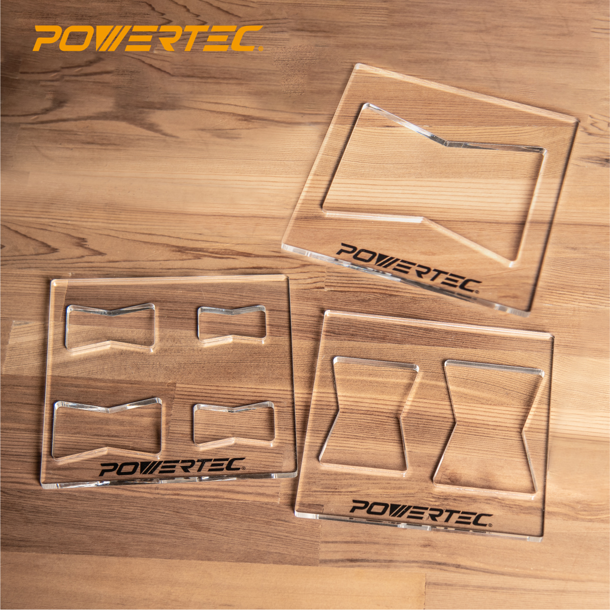 Butterfly Inlay Template Kit - POWERTEC | 3 Pcs Set of Router Template ...