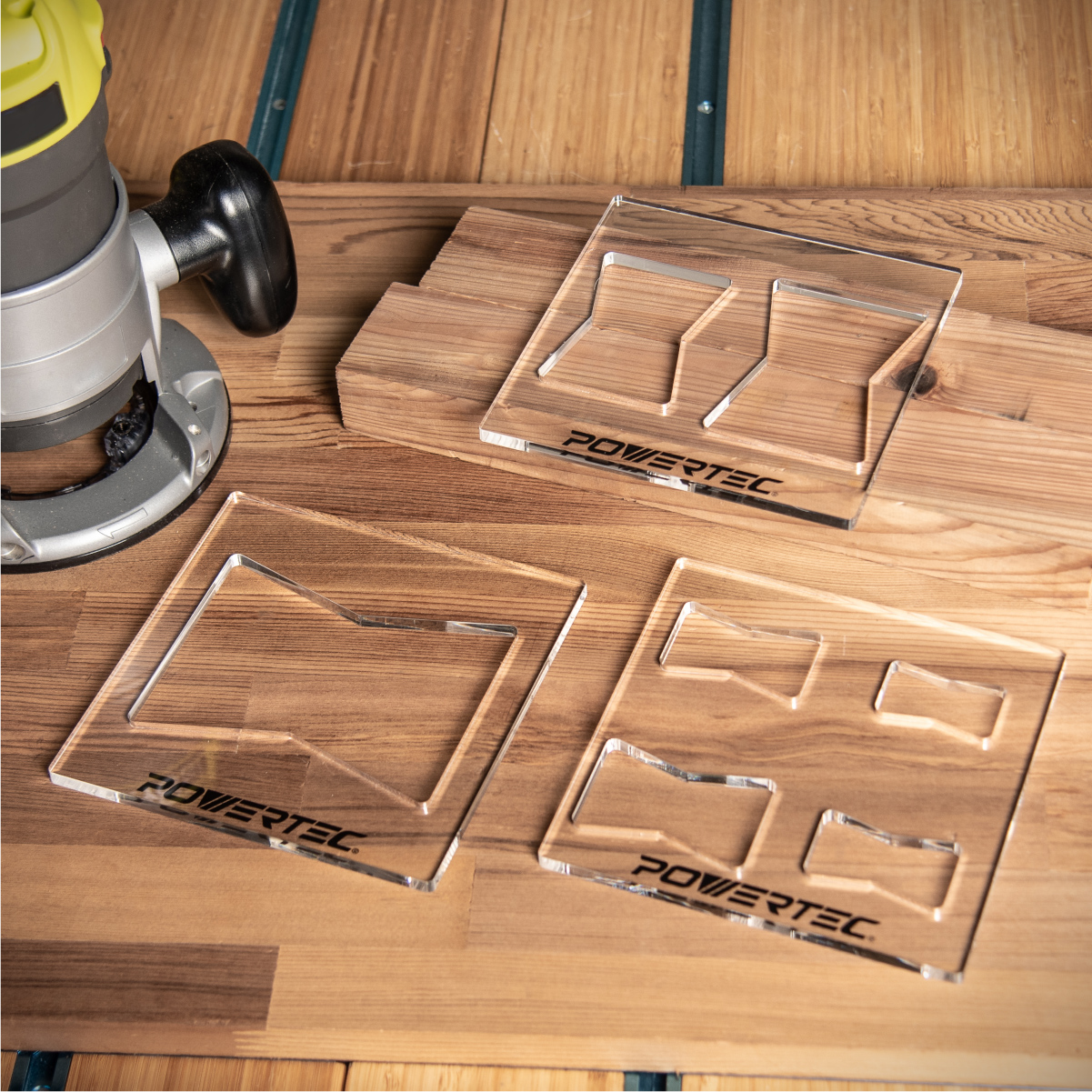 Butterfly Inlay Template Kit - POWERTEC | 3 Pcs Set of Router Template ...