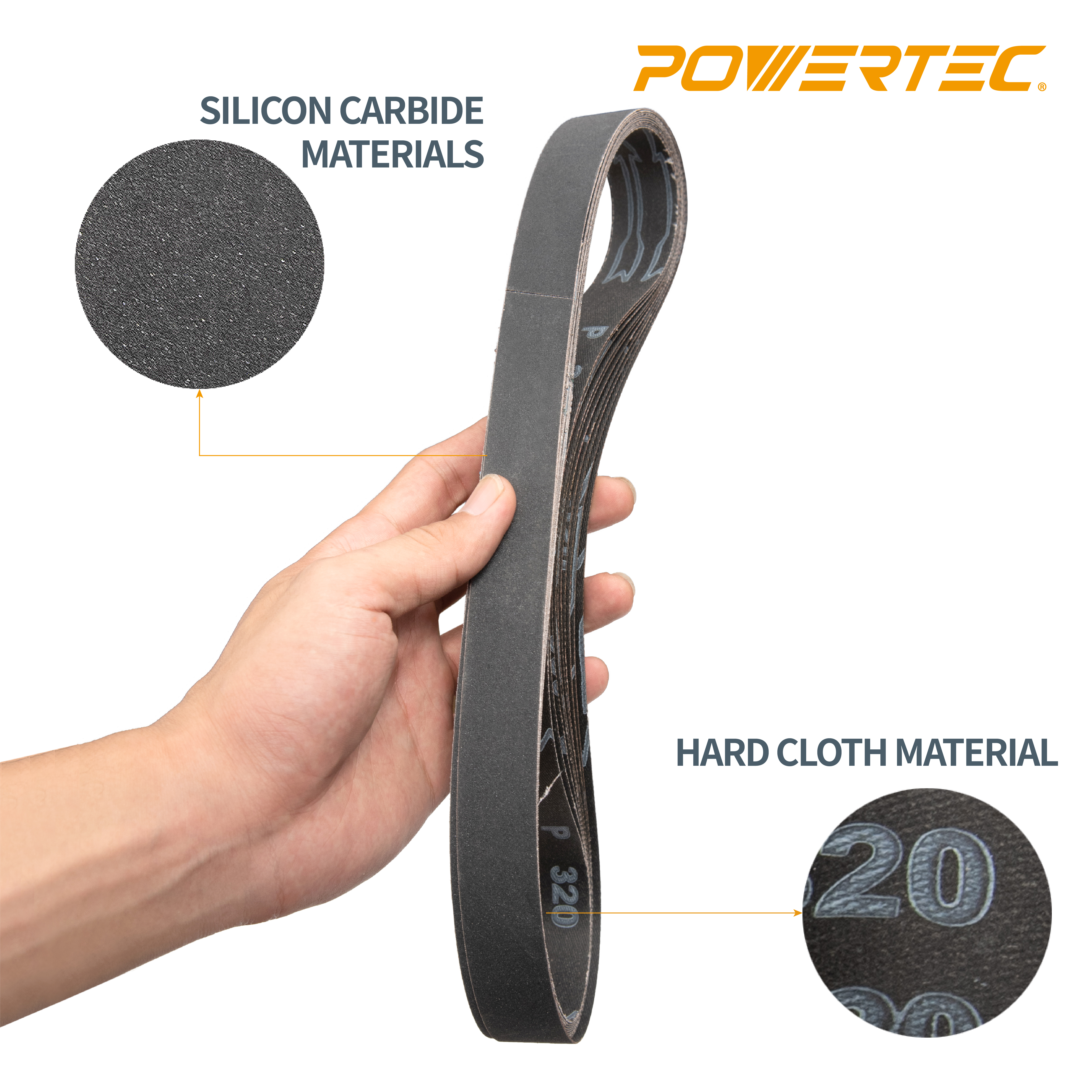Powertec 1" X 30" Silicon Carbide Sanding Belt 10 pcs/20 pcs