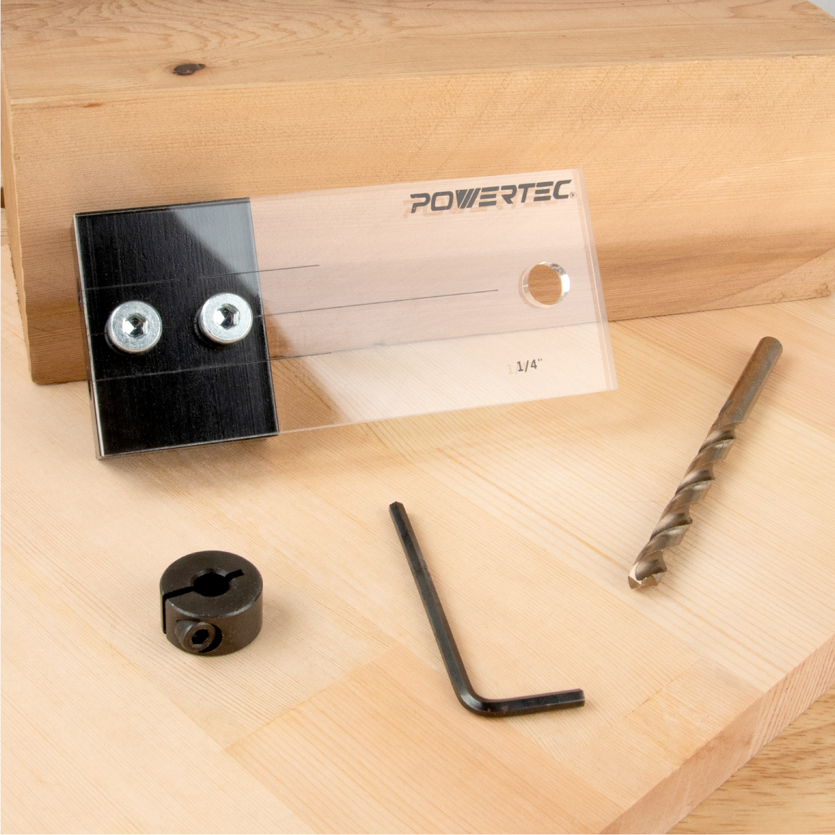 Dowel Drilling Jig Kit With Cobalt M35, 1/4", 3/8", 1/2" | POWERTEC ...