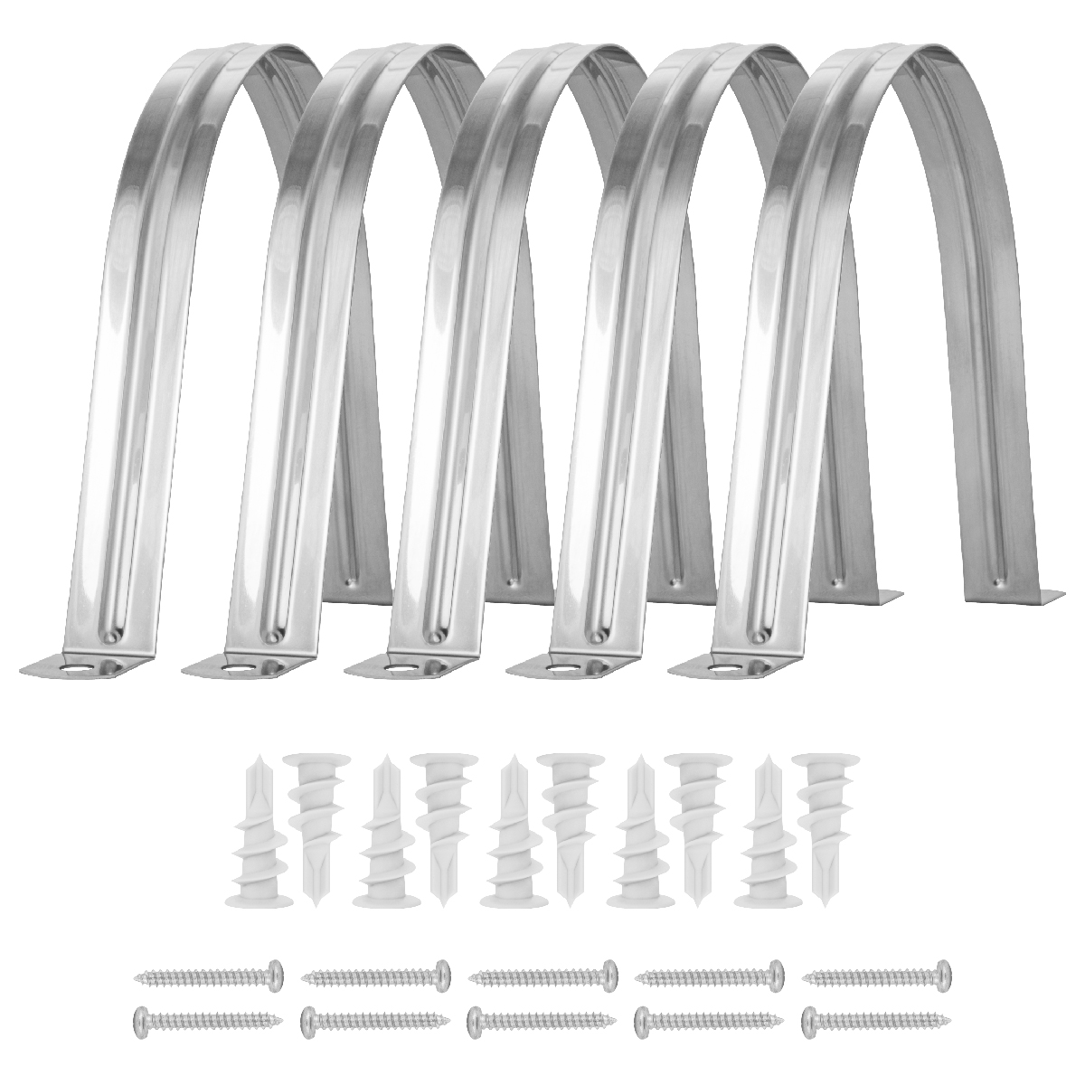 4", 2-1/2" Stainless Steel Hose Hangers , 5 Set | POWERTEC Saw Dust ...