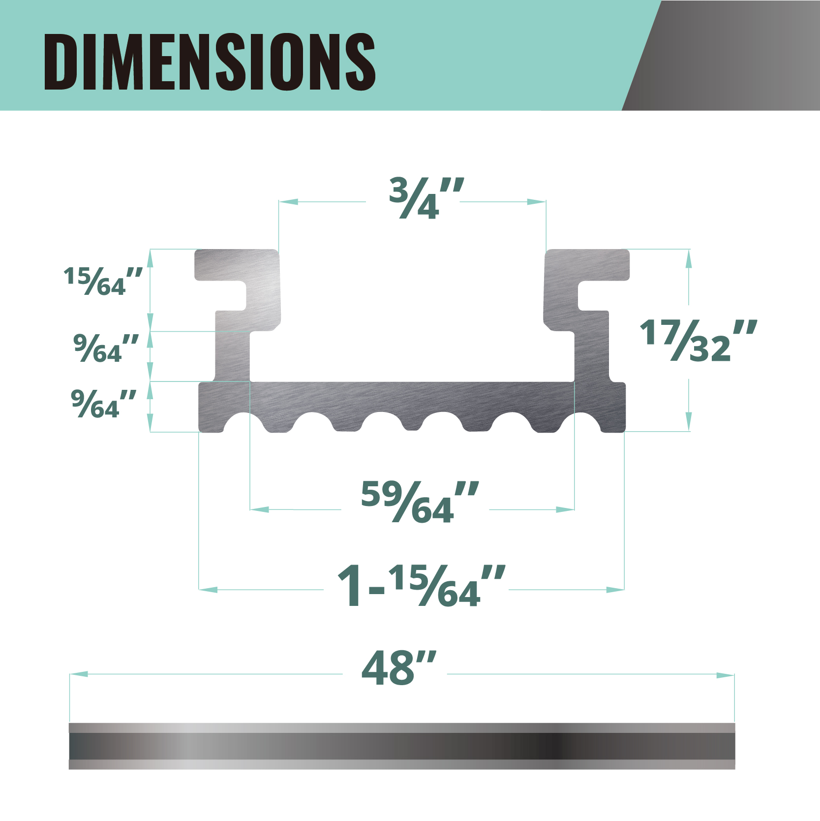 DuBois 51044 48-Inch Aluminum Miter T-Track and T-Bar Set, 1 Set