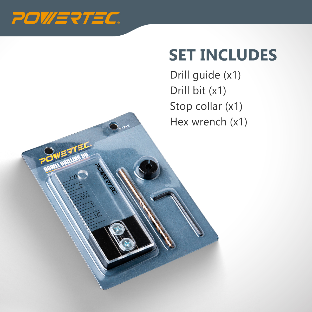 71715 1/4" Dowel Drilling Jig Kit with Depth Scale | POWERTEC ...